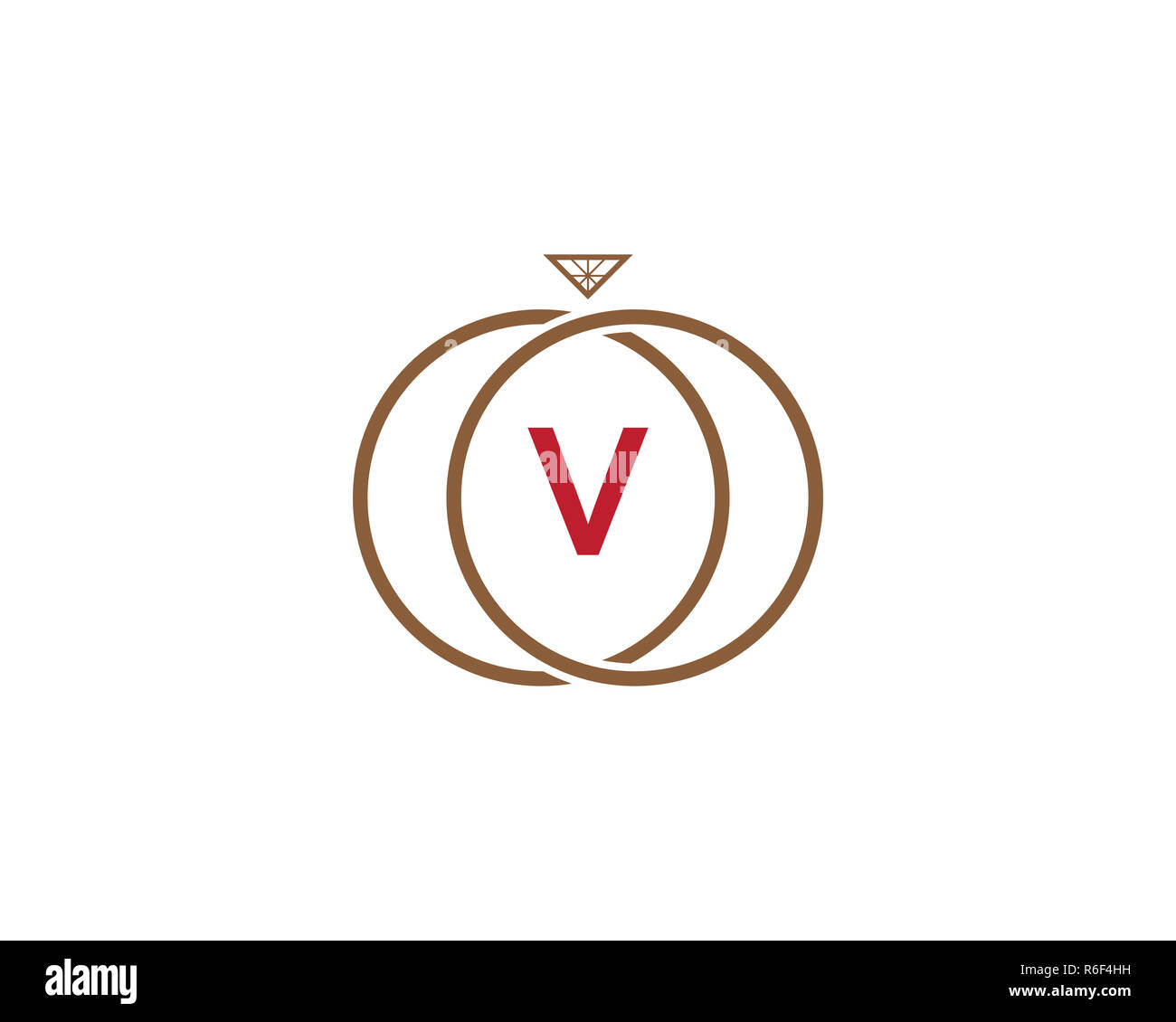 v letter ring diamond logo Stock Photo - Alamy