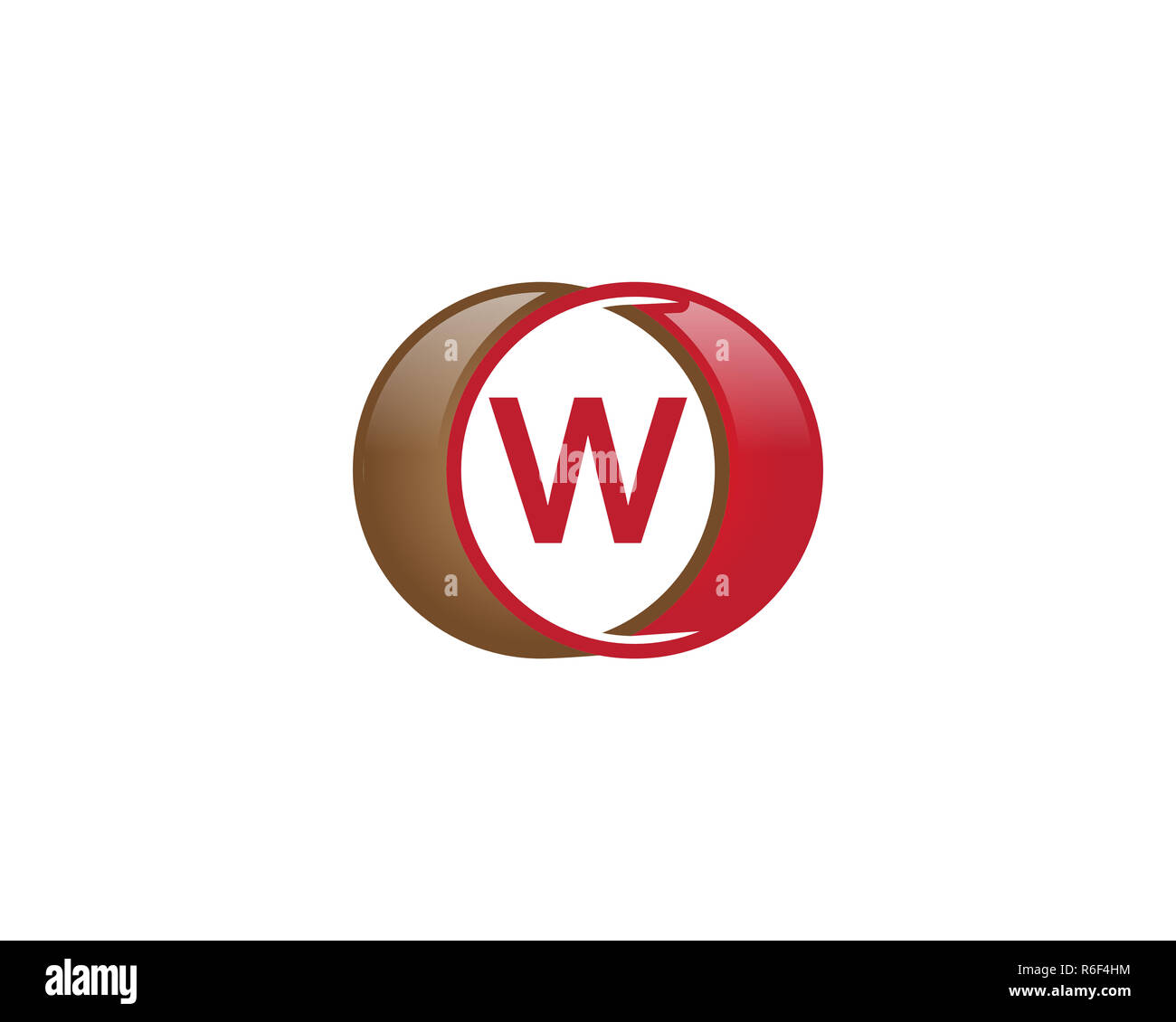 w letter circle logo Stock Photo - Alamy