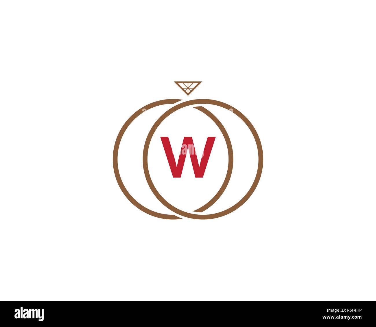 w letter ring diamond logo Stock Photo - Alamy