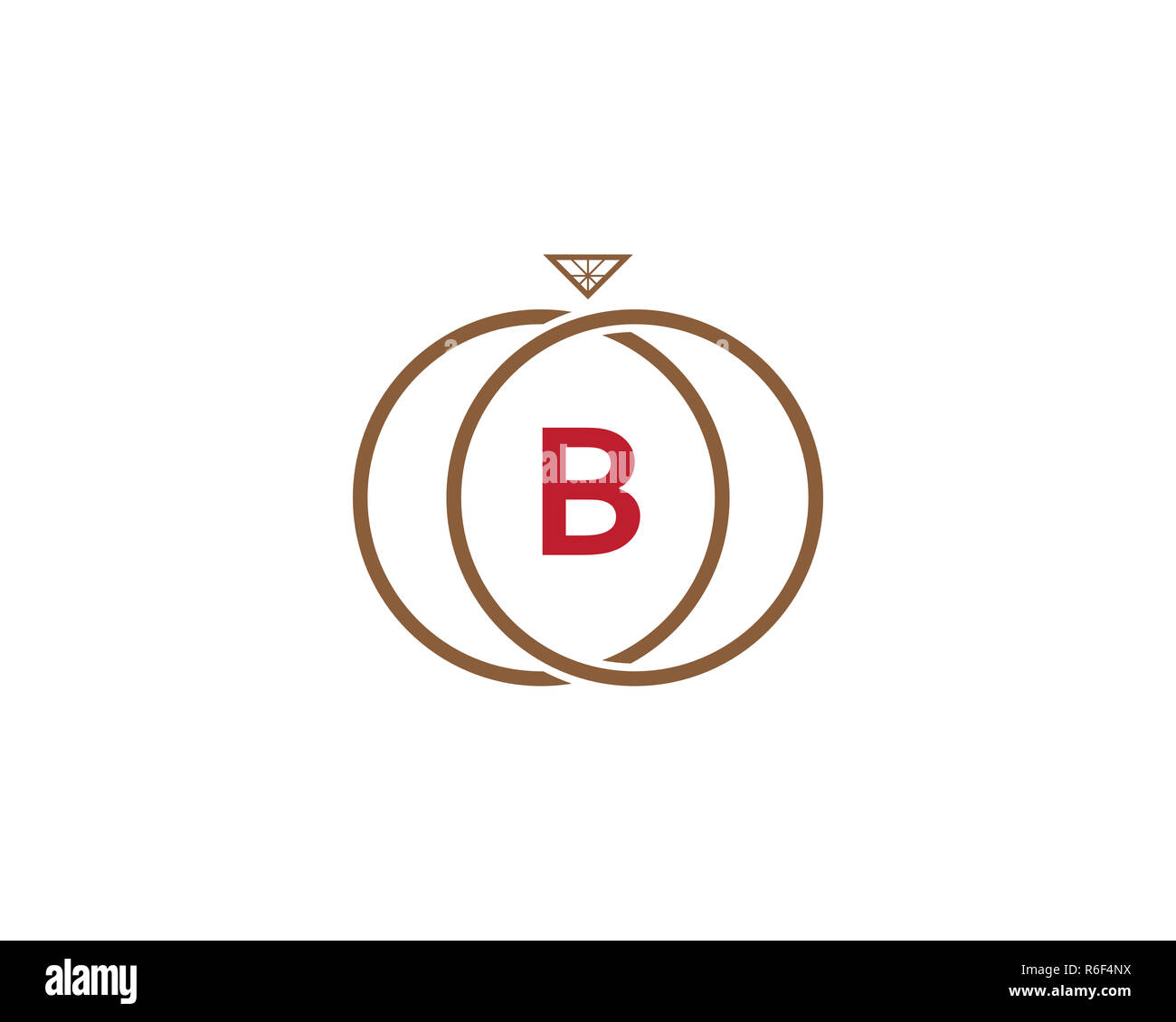 b letter ring diamond logo Stock Photo - Alamy