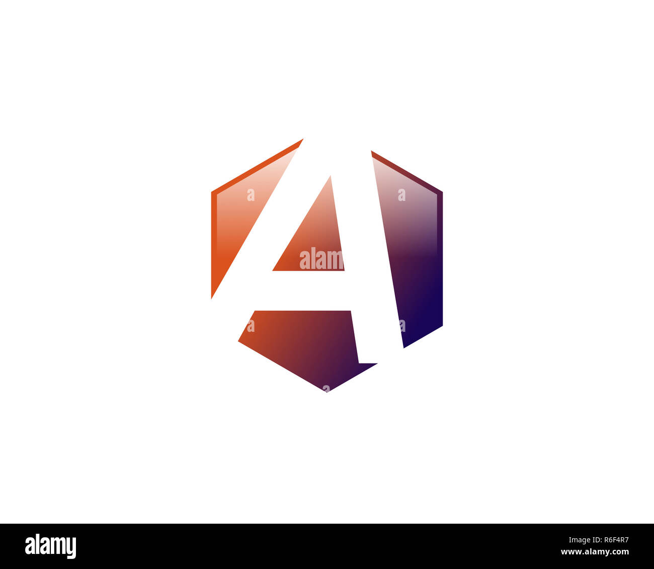 a hexagon letter logo Stock Photo - Alamy