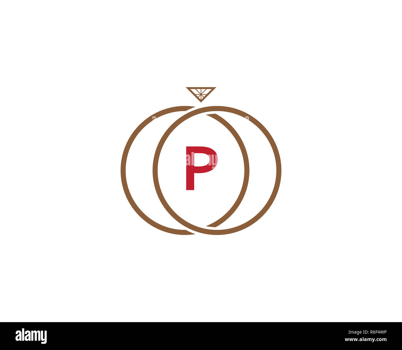 p letter ring diamond logo Stock Photo - Alamy