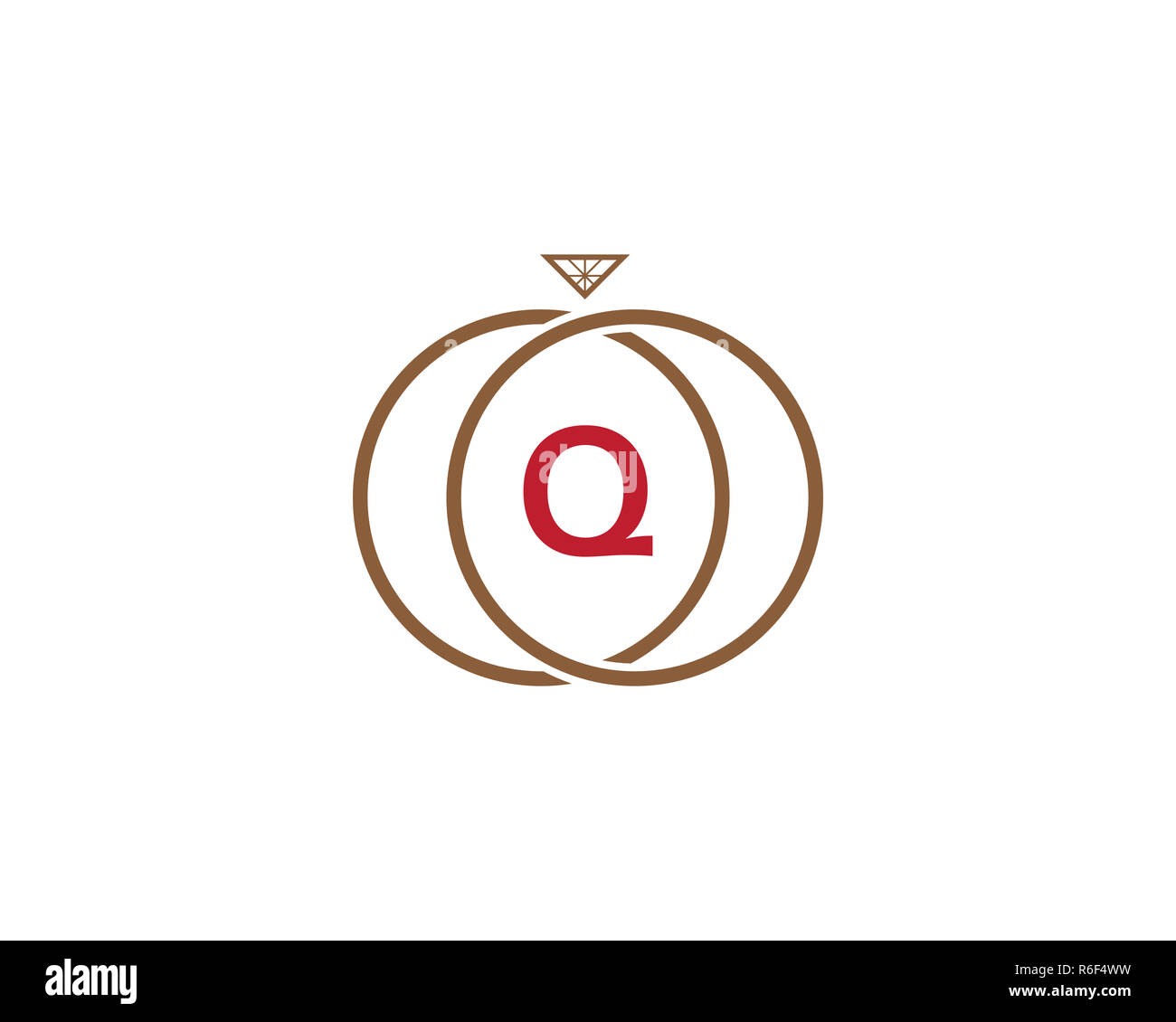 q letter ring diamond logo Stock Photo - Alamy