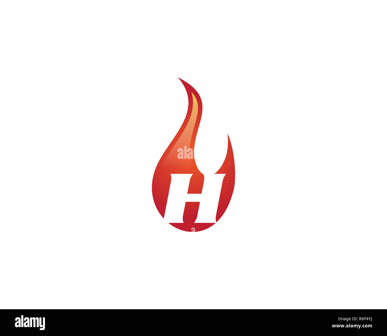 h letter flame logo Stock Photo - Alamy