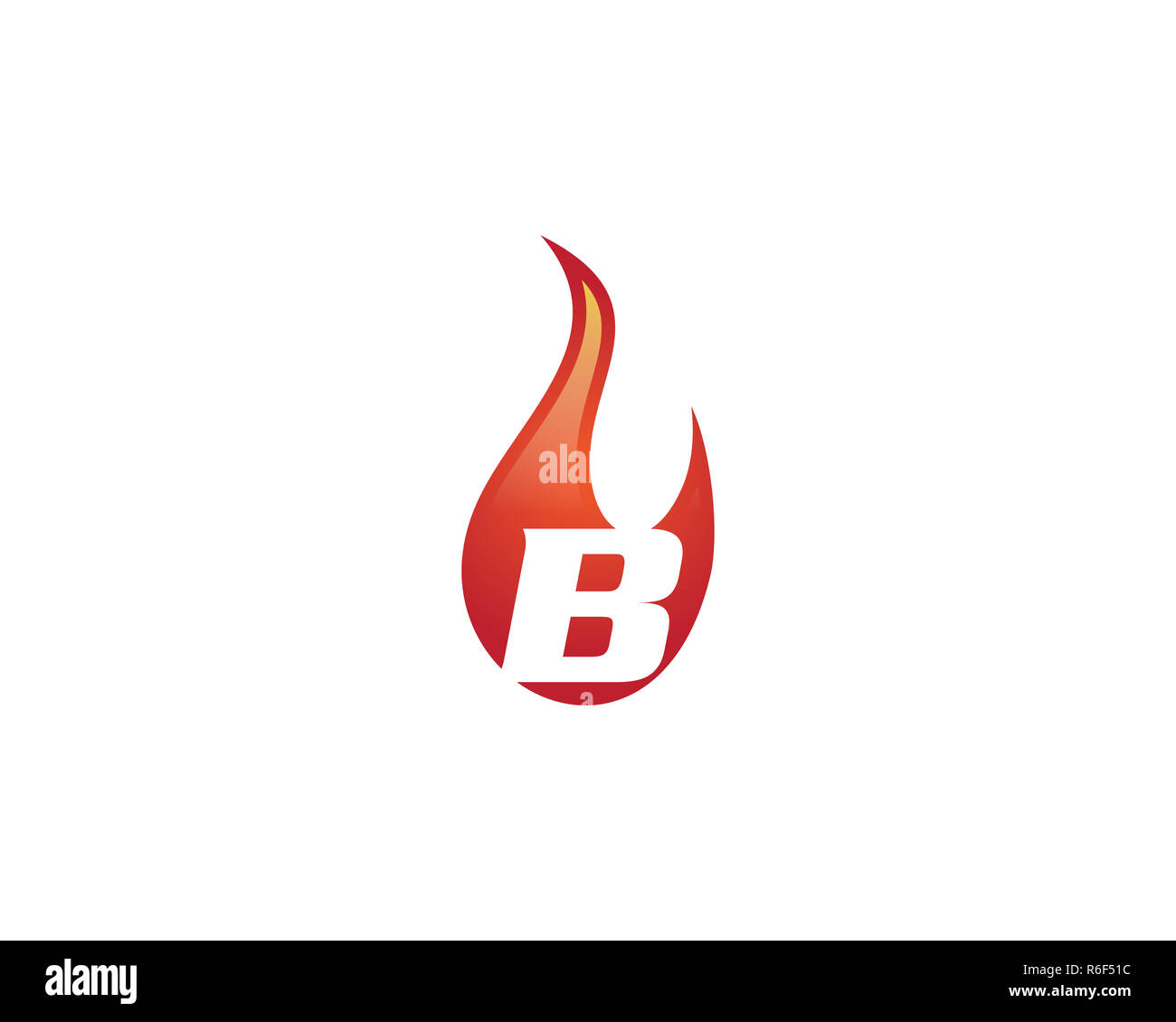 b letter flame logo Stock Photo - Alamy