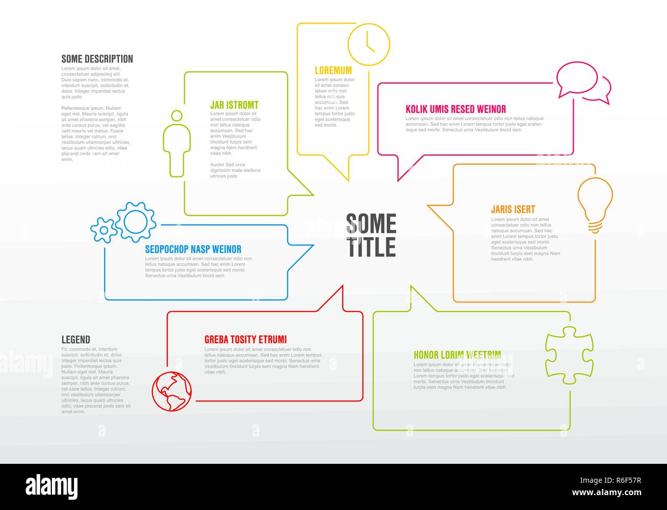 Vector Infographic report template made from speech bubbles Stock ...