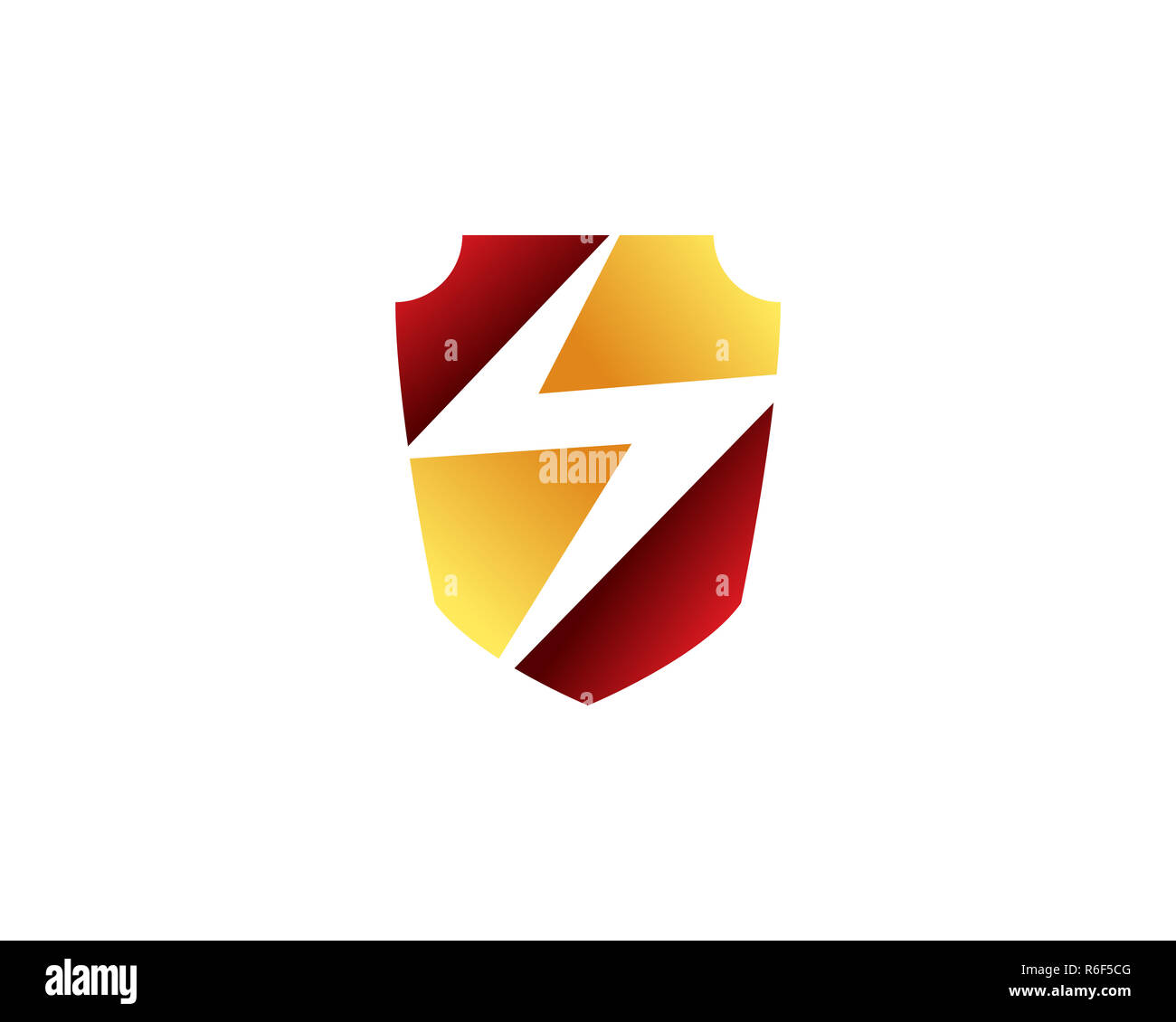 thunder shield logo Stock Photo - Alamy