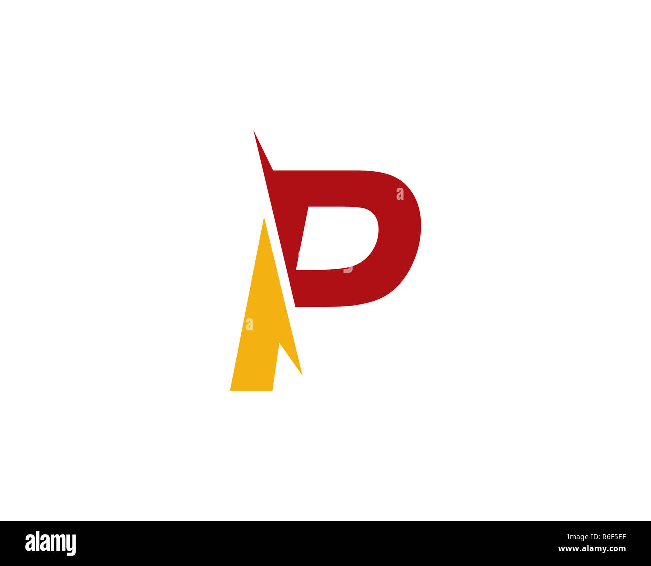 p letter cut logo Stock Photo - Alamy
