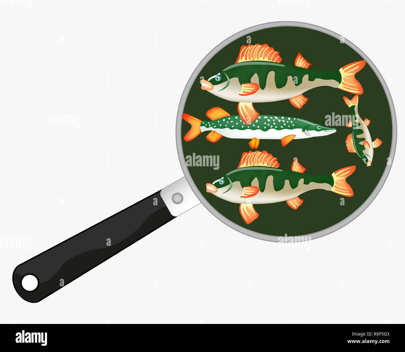 Fish on griddle Stock Photo - Alamy