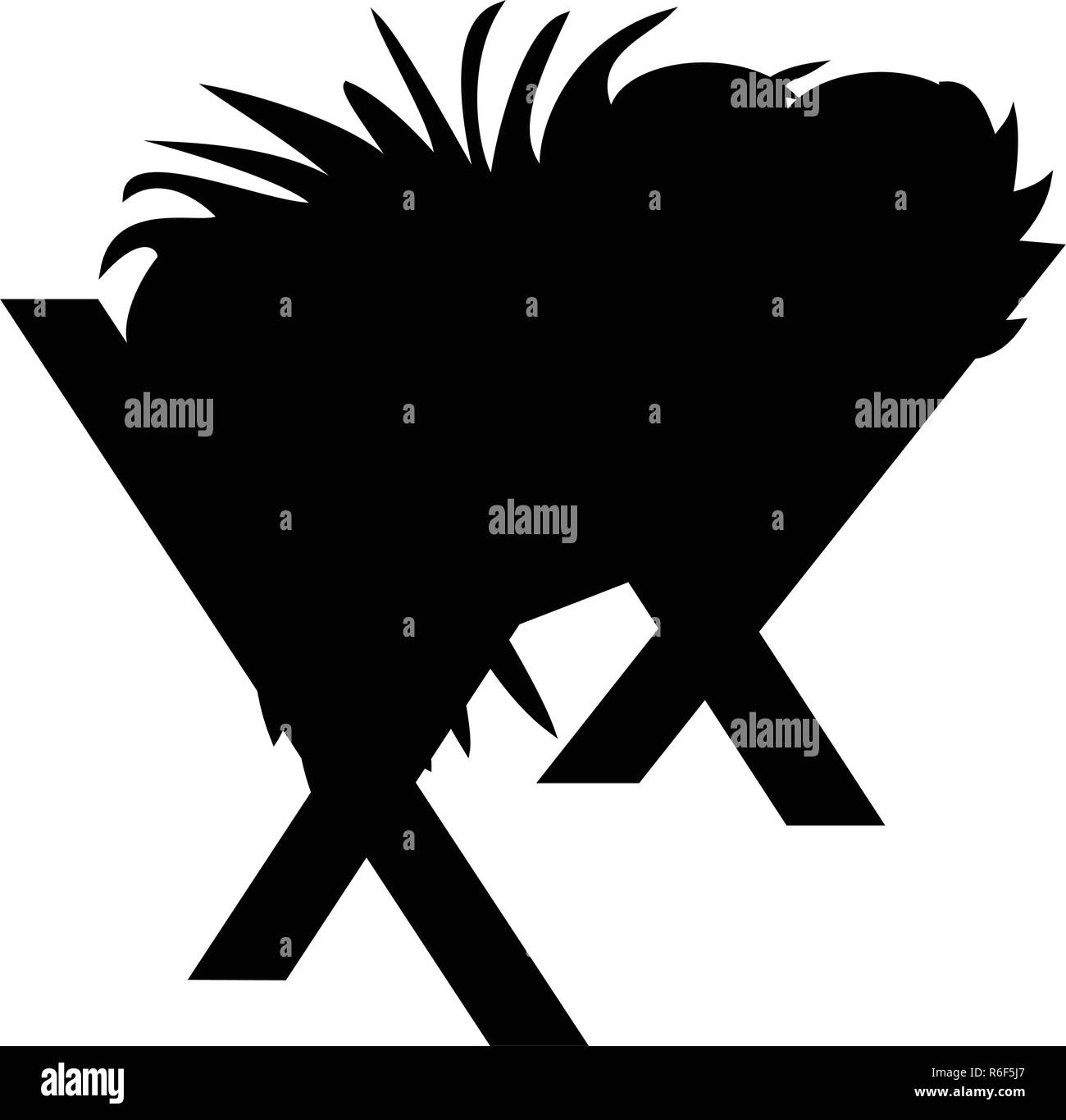 Jesus Manger. Vector Silhouette Icon Symbol Design. Vector Christmas ...