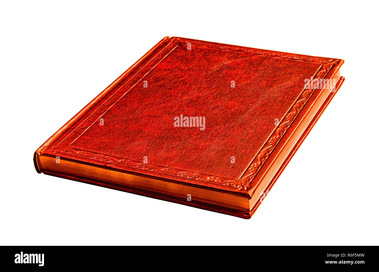 red book with gold pages isolated on white background Stock Photo - Alamy
