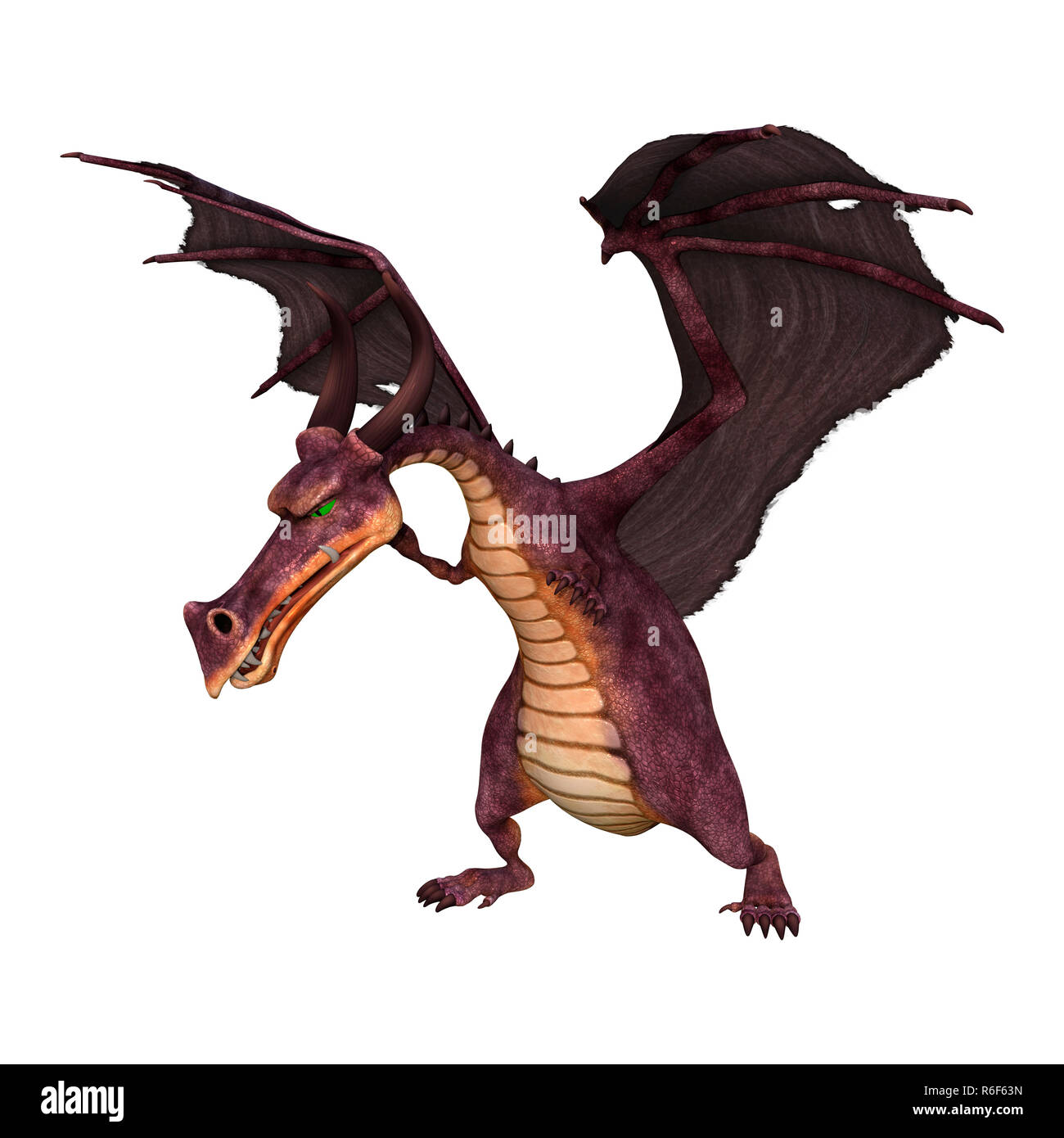 3D Rendering Fantasy Dragon on White Stock Photo - Alamy