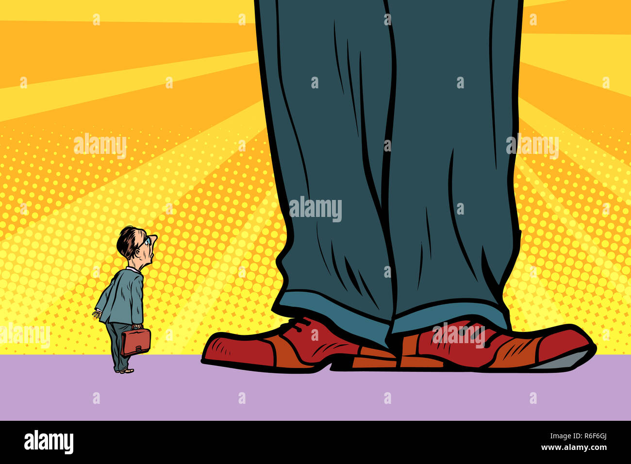 little man and giant boss Stock Photo - Alamy