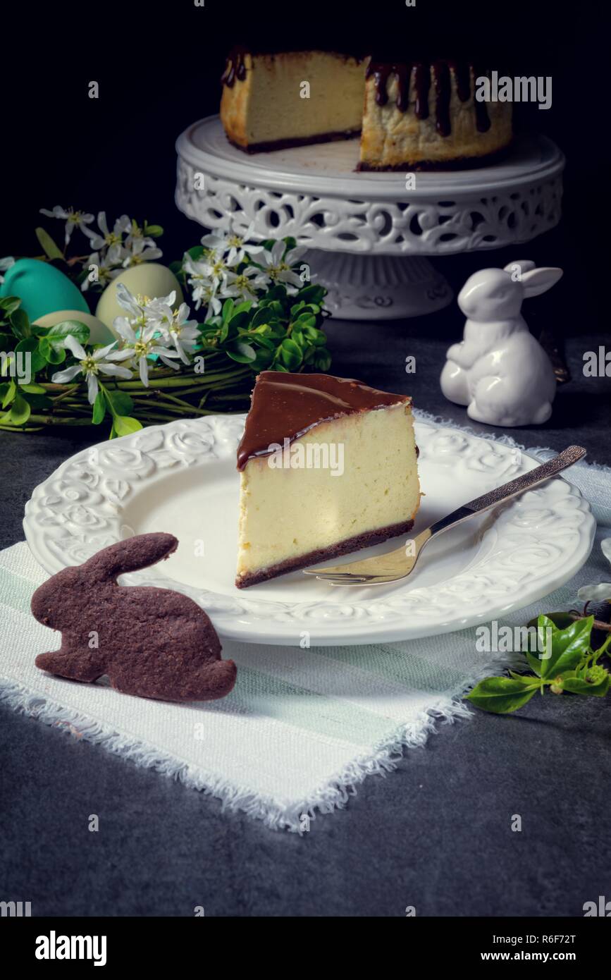 spring cheese cake with pistachios Stock Photo - Alamy