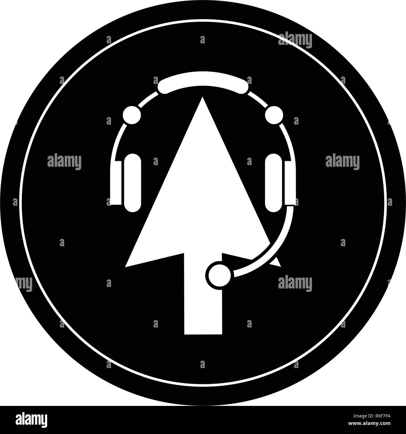 Arrow sign and headphones Stock Vector Images - Alamy