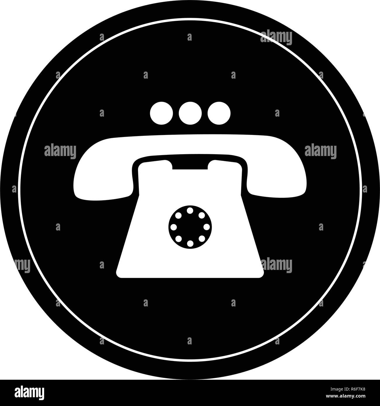 Isolated telephone icon with points. Vector illustration design Stock ...