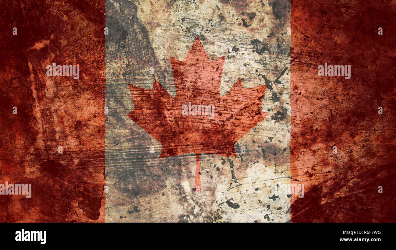 Very Grungy Vintage Canadian Flag, Canada Grunge Background Texture ...