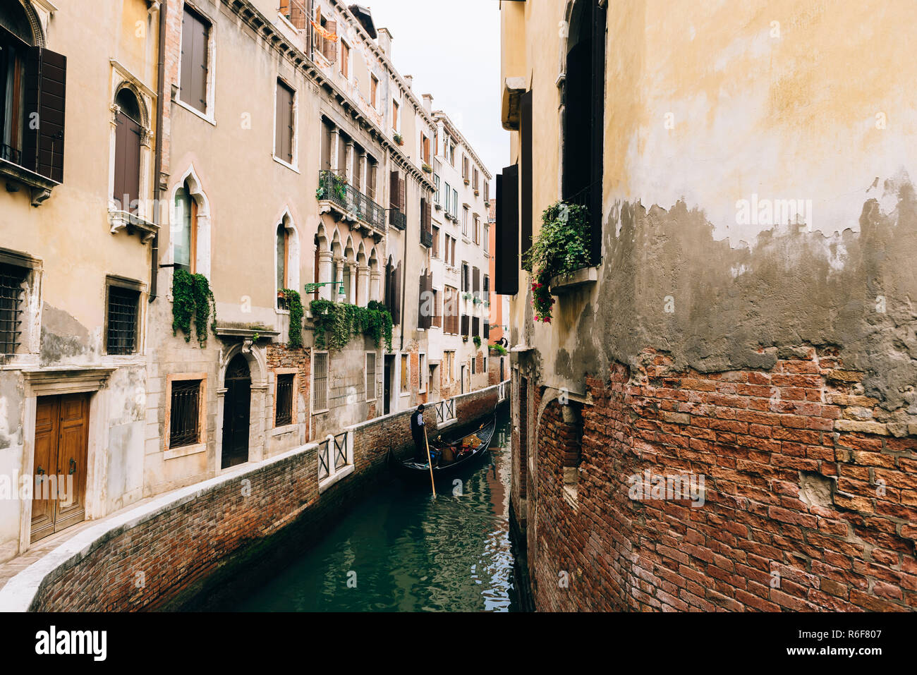 the old Venice streets of Italy Stock Photo - Alamy