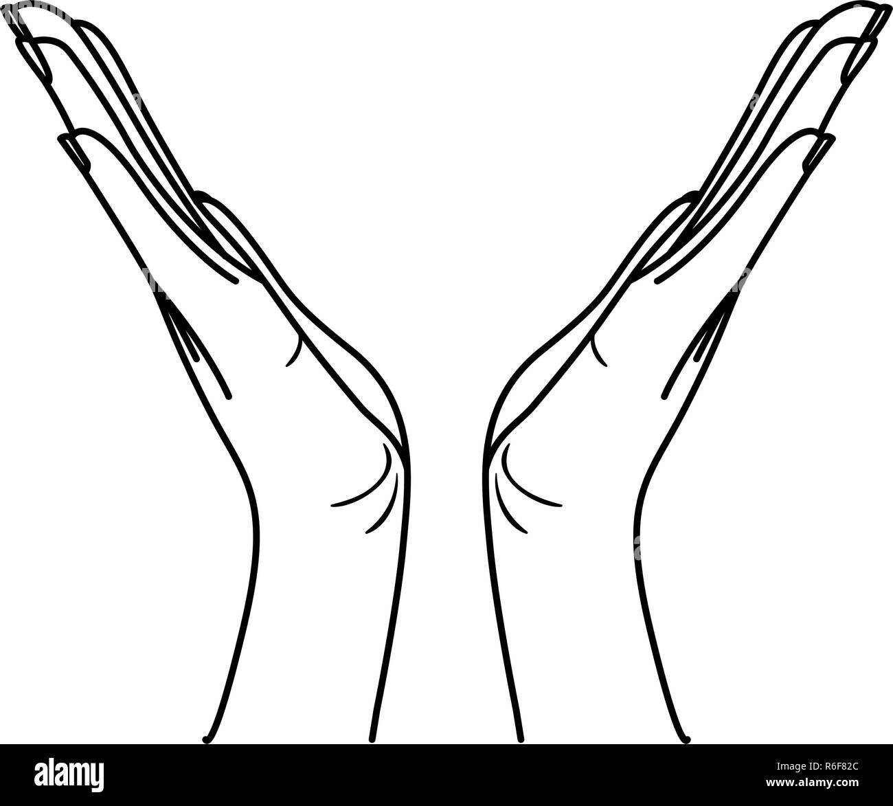 Man open hands isolated Black and White Stock Photos & Images - Alamy