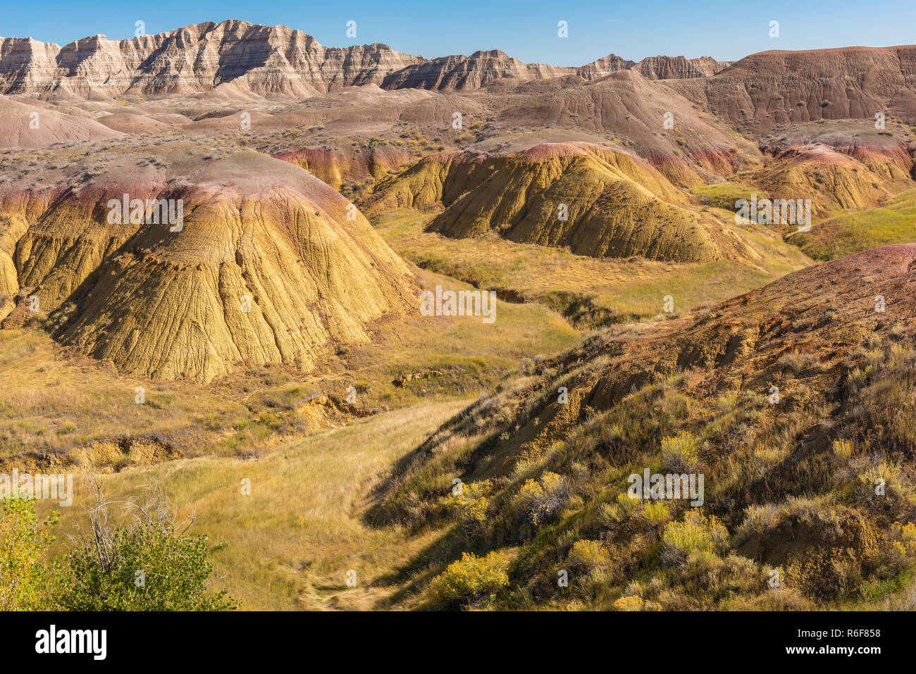 Yellow Mounds,Yellow Mounds Overlook, Badlands NP, Fall, S. Dakota, USA ...