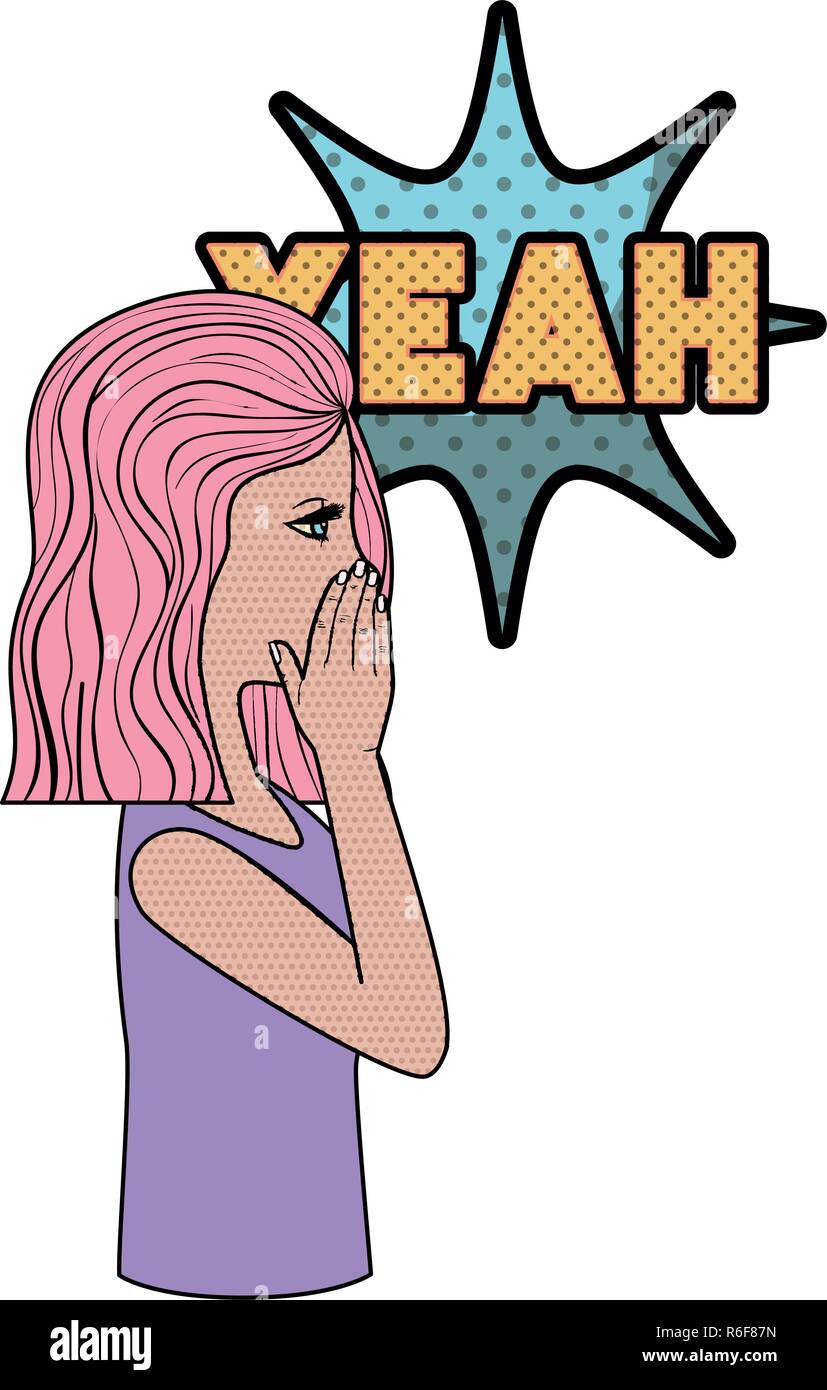 woman saying yeah avatar character Stock Vector Image & Art - Alamy