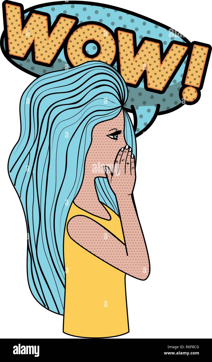 Woman style woman hair wow woman Stock Vector Images - Alamy