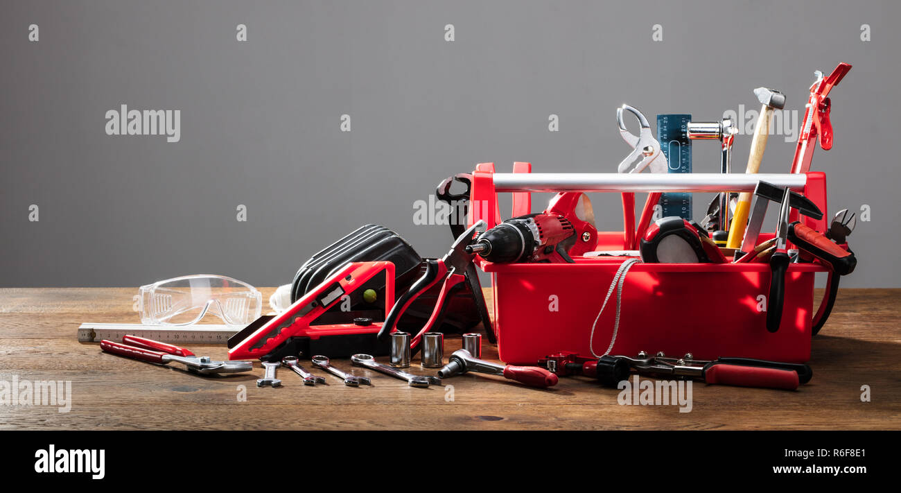 Toolbox With Different Worktools Stock Photo - Alamy