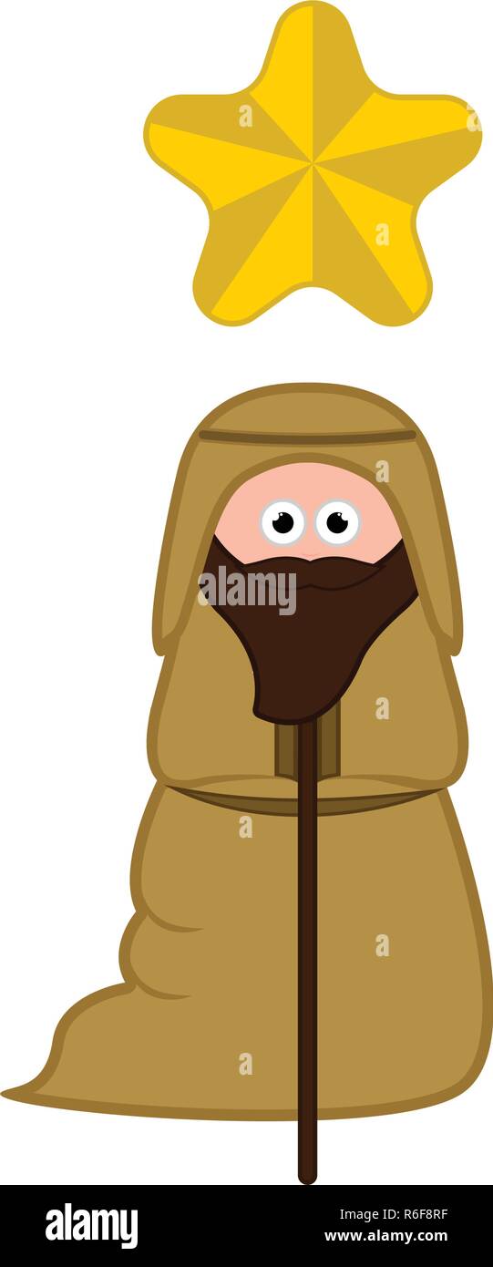 Isolated joseph cartoon character. Christmas Stock Vector Image & Art ...