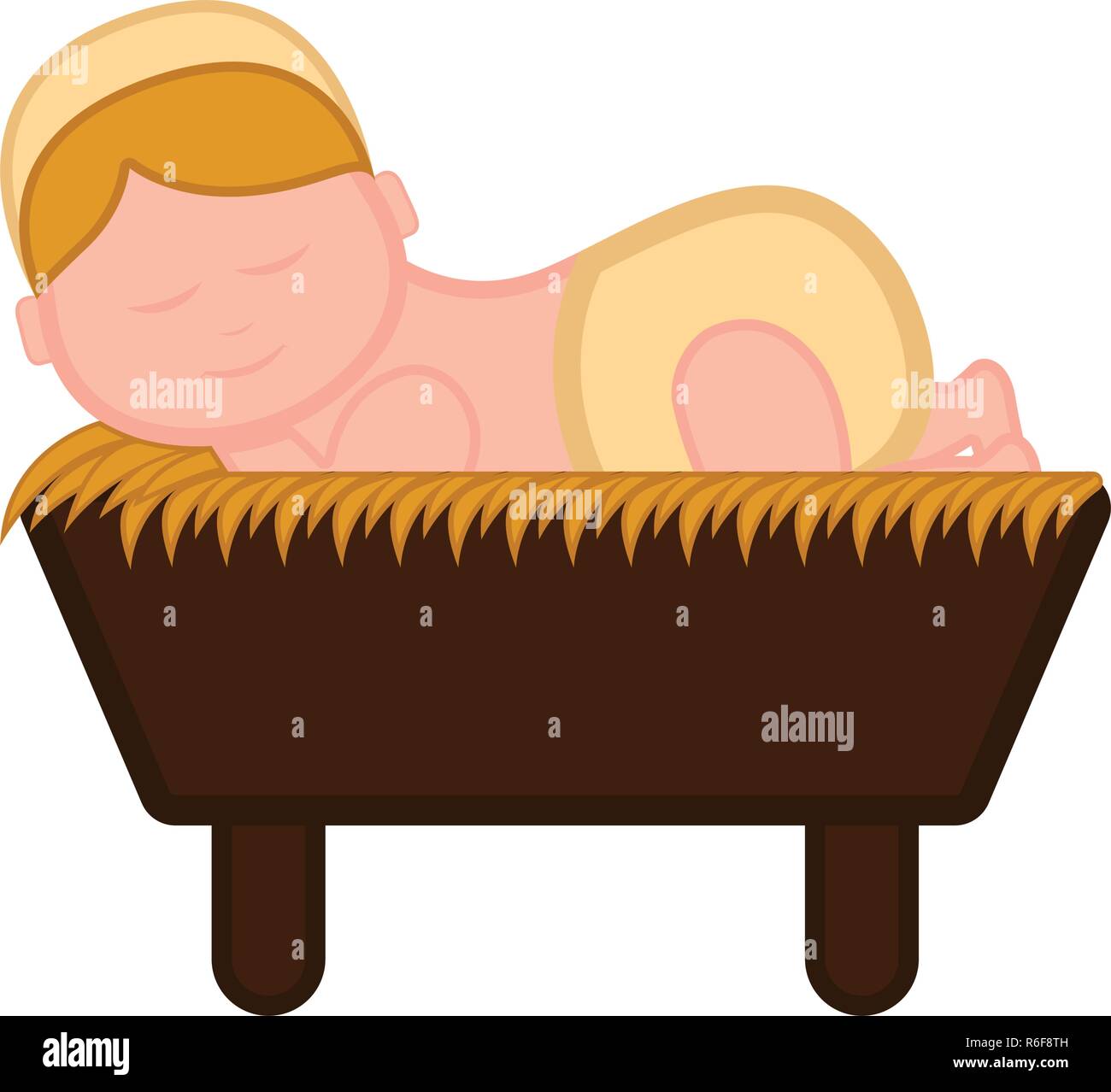 Baby jesus cartoon character on a manger Stock Vector Image & Art - Alamy