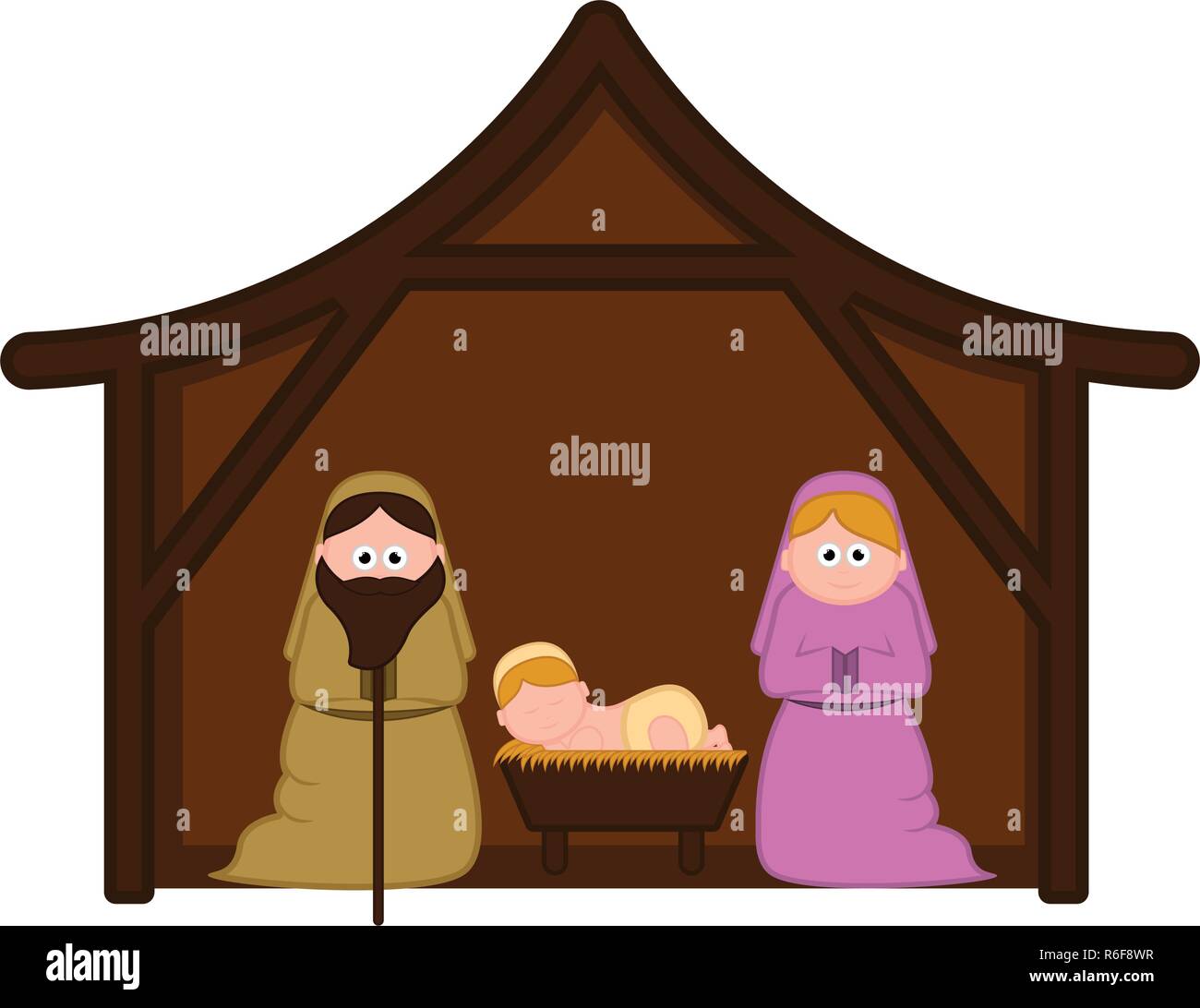 Mary joseph jesus cartoon hi-res stock photography and images - Alamy