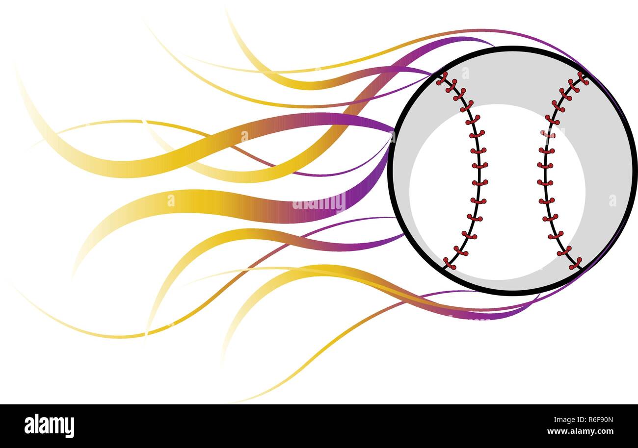 Baseball ball with a fire effect Stock Vector Image & Art - Alamy