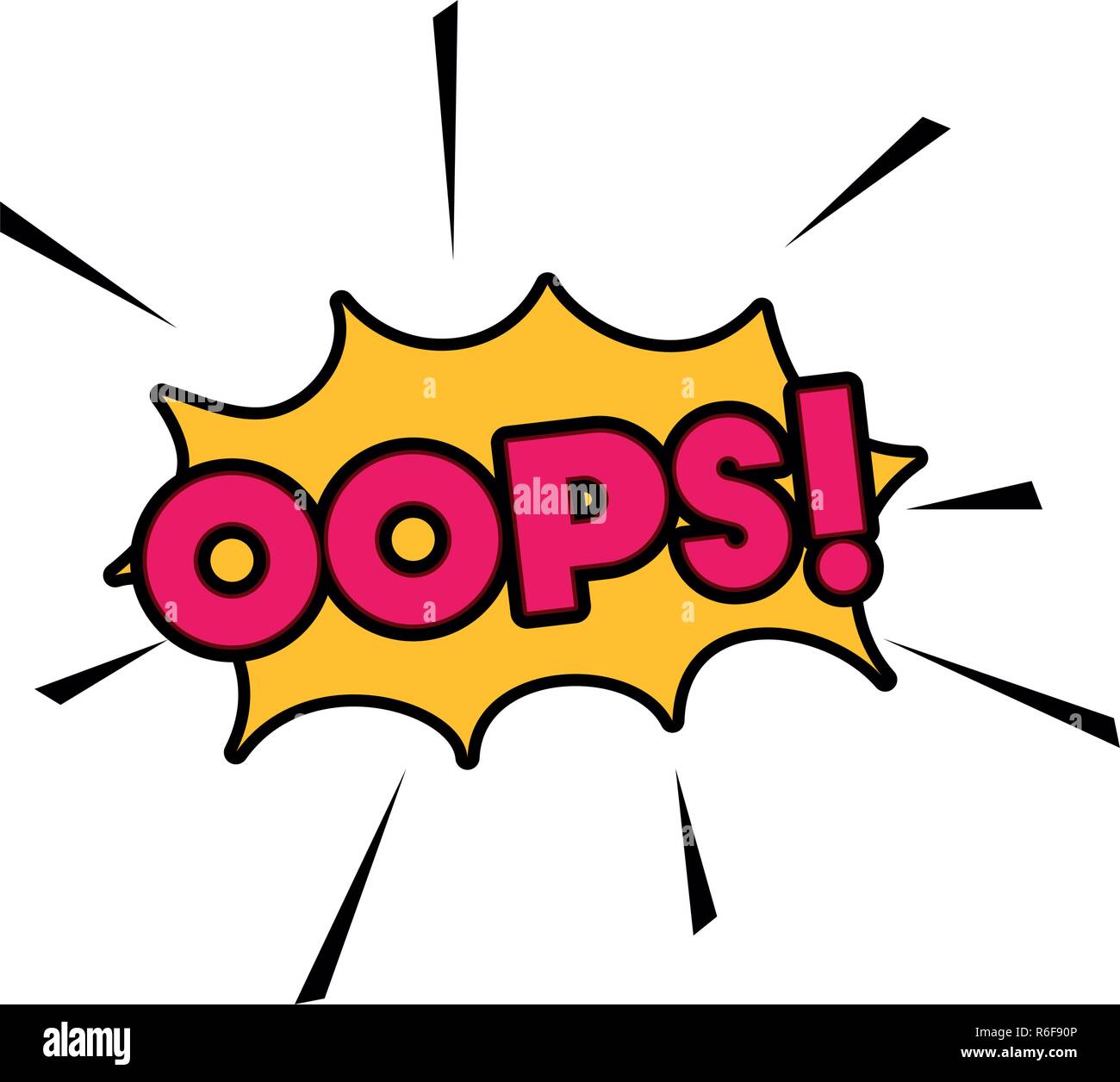 oops comic words in speech bubble isolated icon Stock Vector Image ...