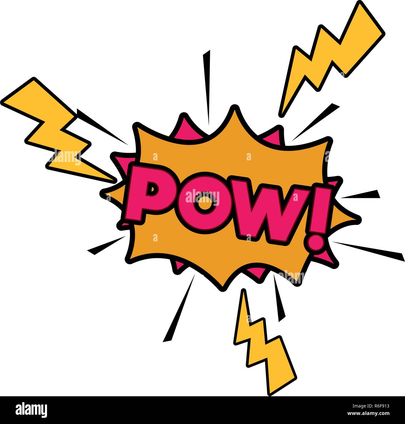 pow comic words in speech bubble isolated icon Stock Vector Image & Art ...