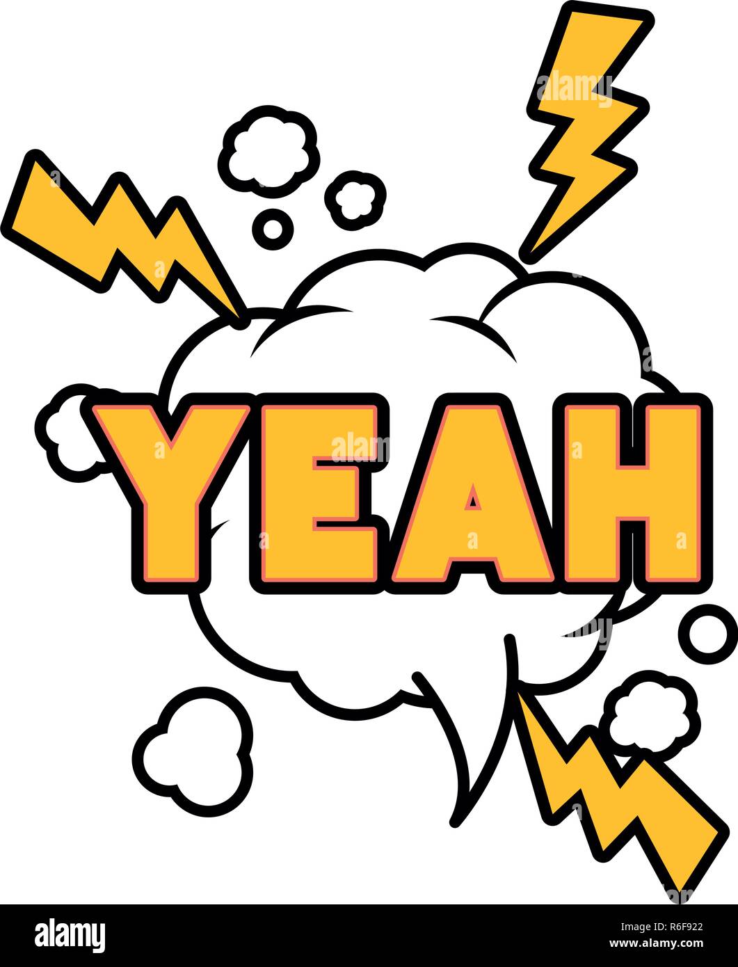 yeah comic words in speech bubble isolated icon Stock Vector Image ...