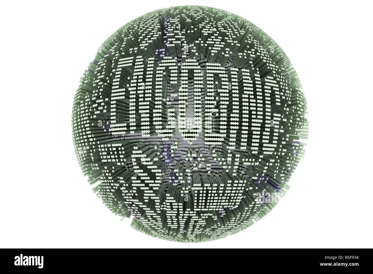 Keyword of Encoding. Business or finance, geometric structure sphere or ...