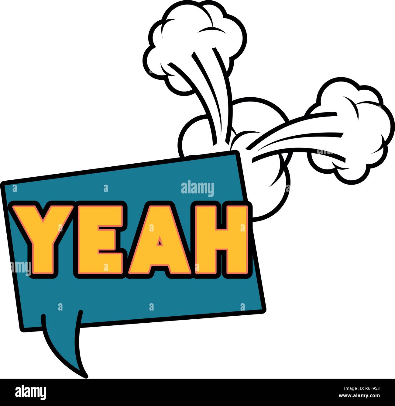 yeah comic words in speech bubble isolated icon Stock Vector Image ...