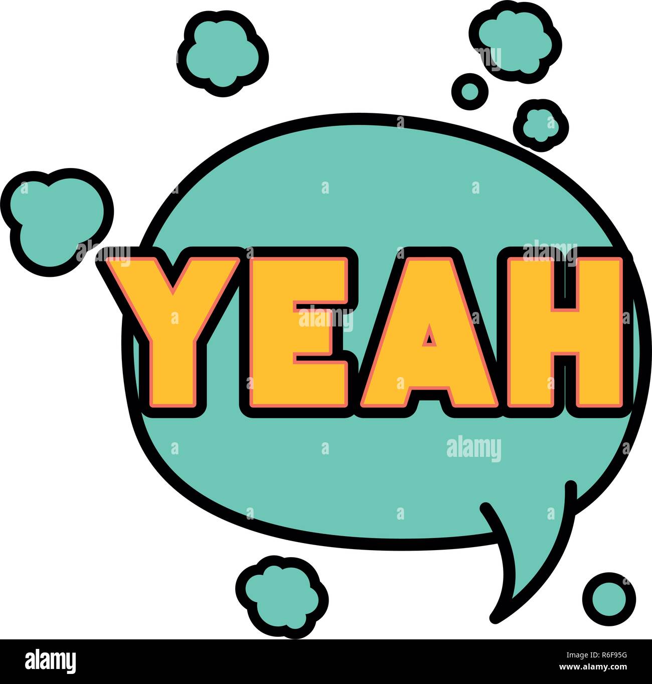 yeah comic words in speech bubble isolated icon Stock Vector Image & Art - Alamy