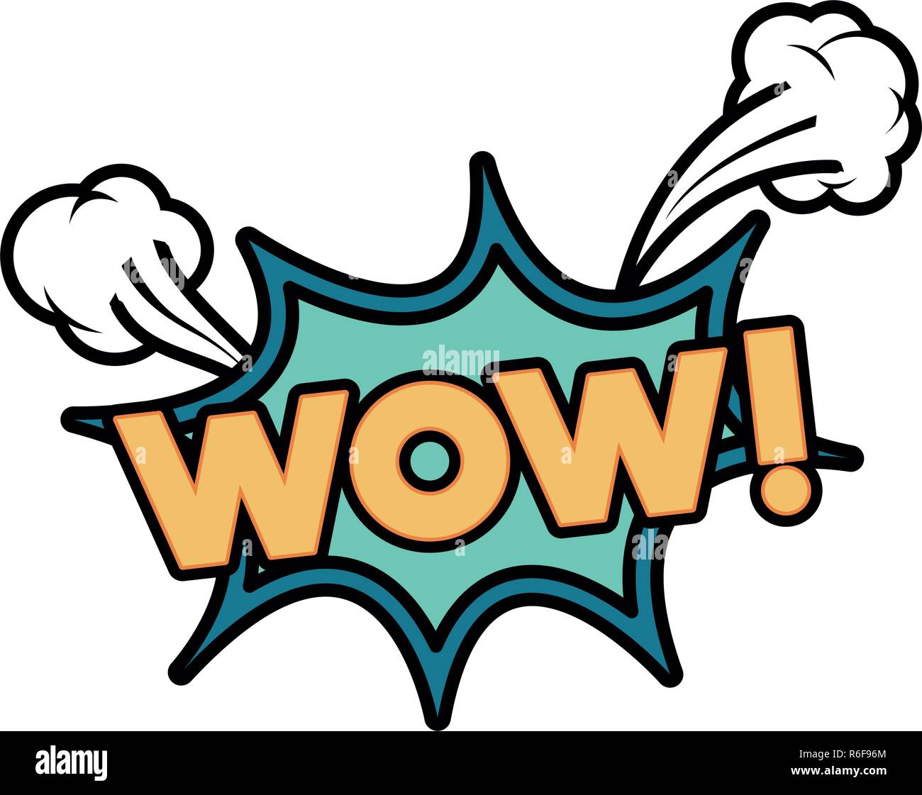 wow comic words in speech bubble isolated icon Stock Vector Image & Art ...