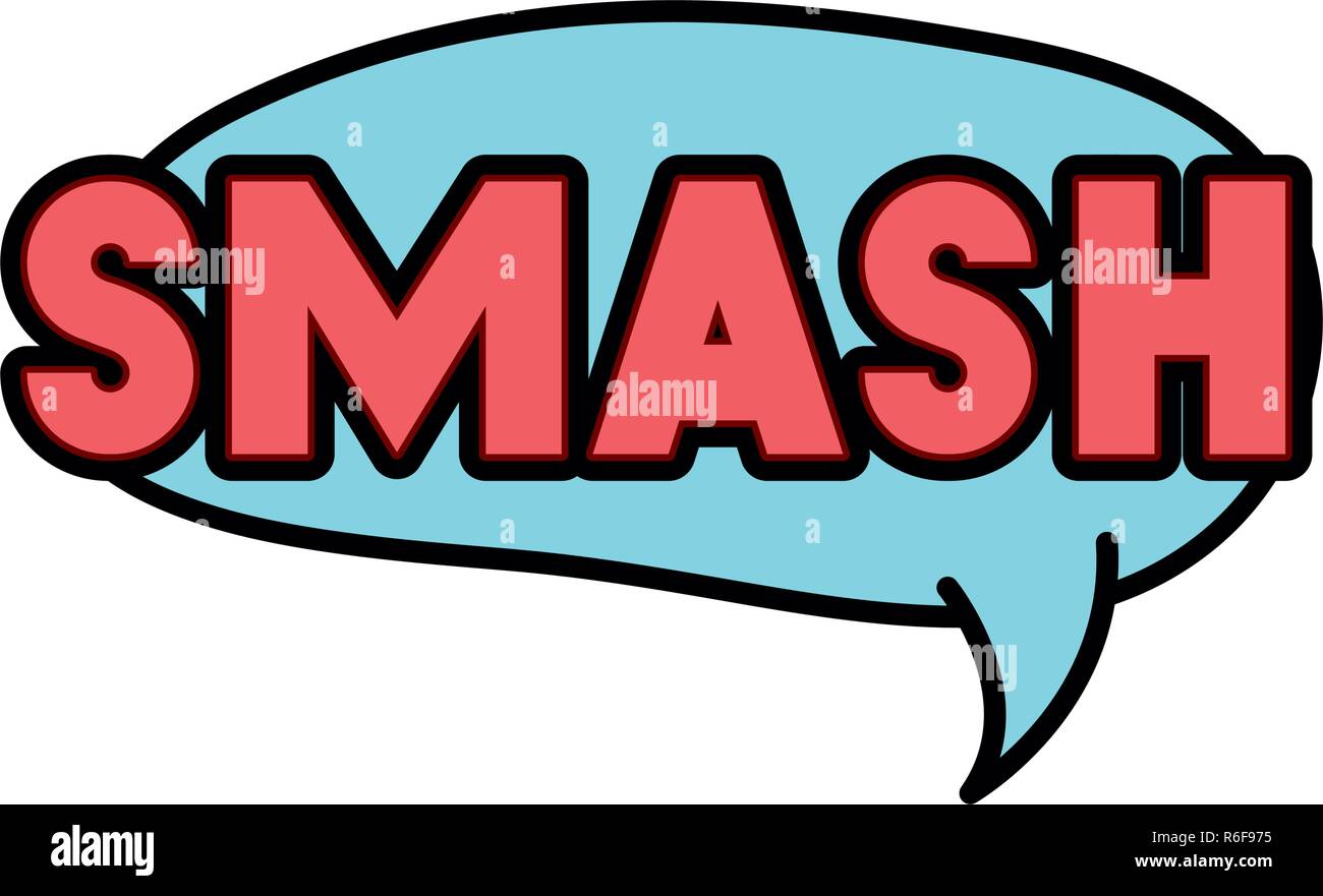 smash comic words in speech bubble isolated icon Stock Vector Image ...