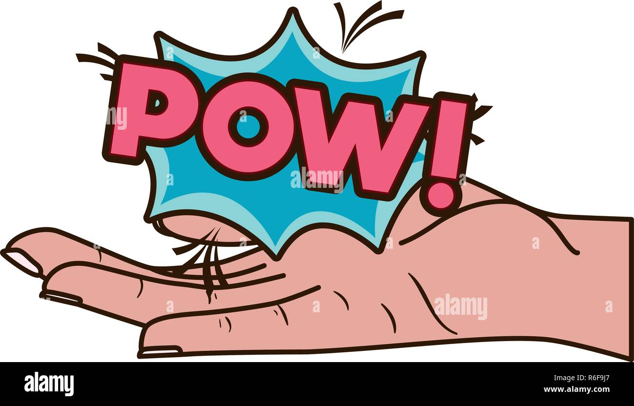 open hand receiving comic words in speech bubble Stock Vector Image ...