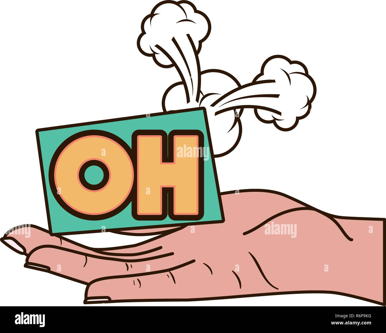 open hand receiving comic words in speech bubble Stock Vector Image ...