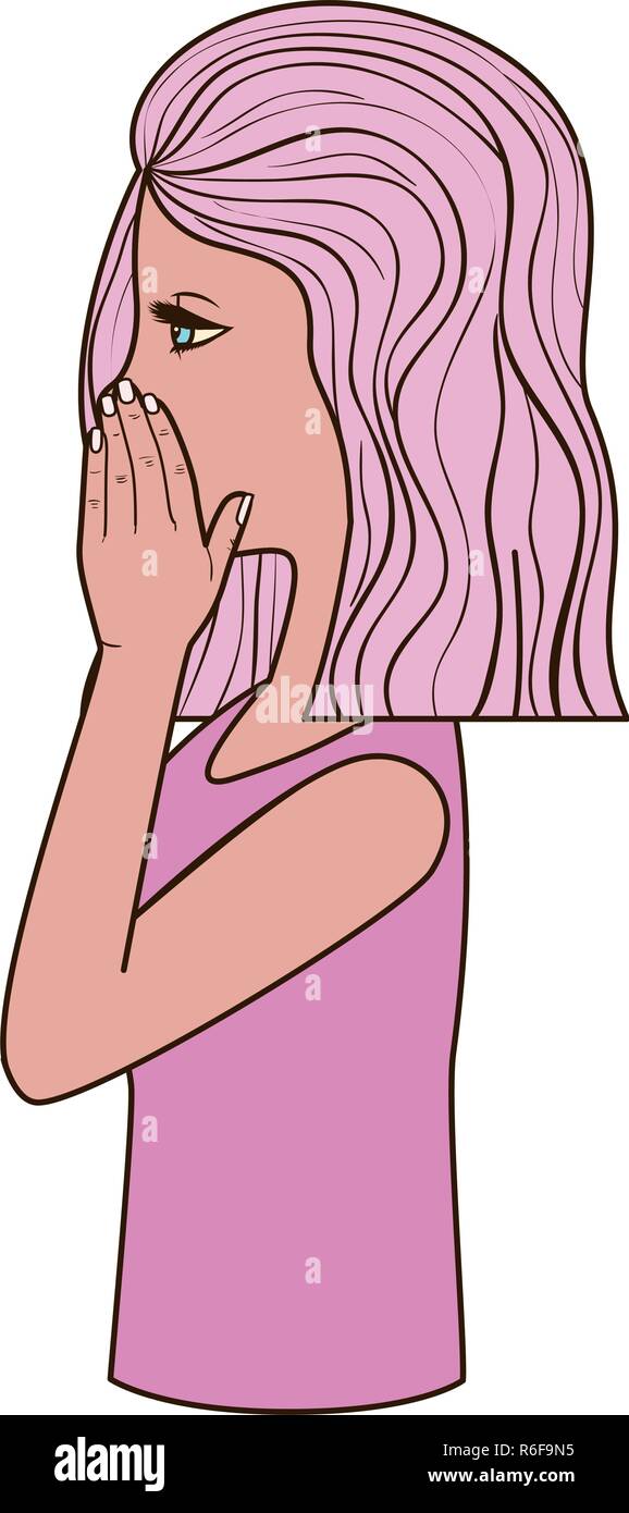 woman telling a secret avatar character Stock Vector Image & Art - Alamy