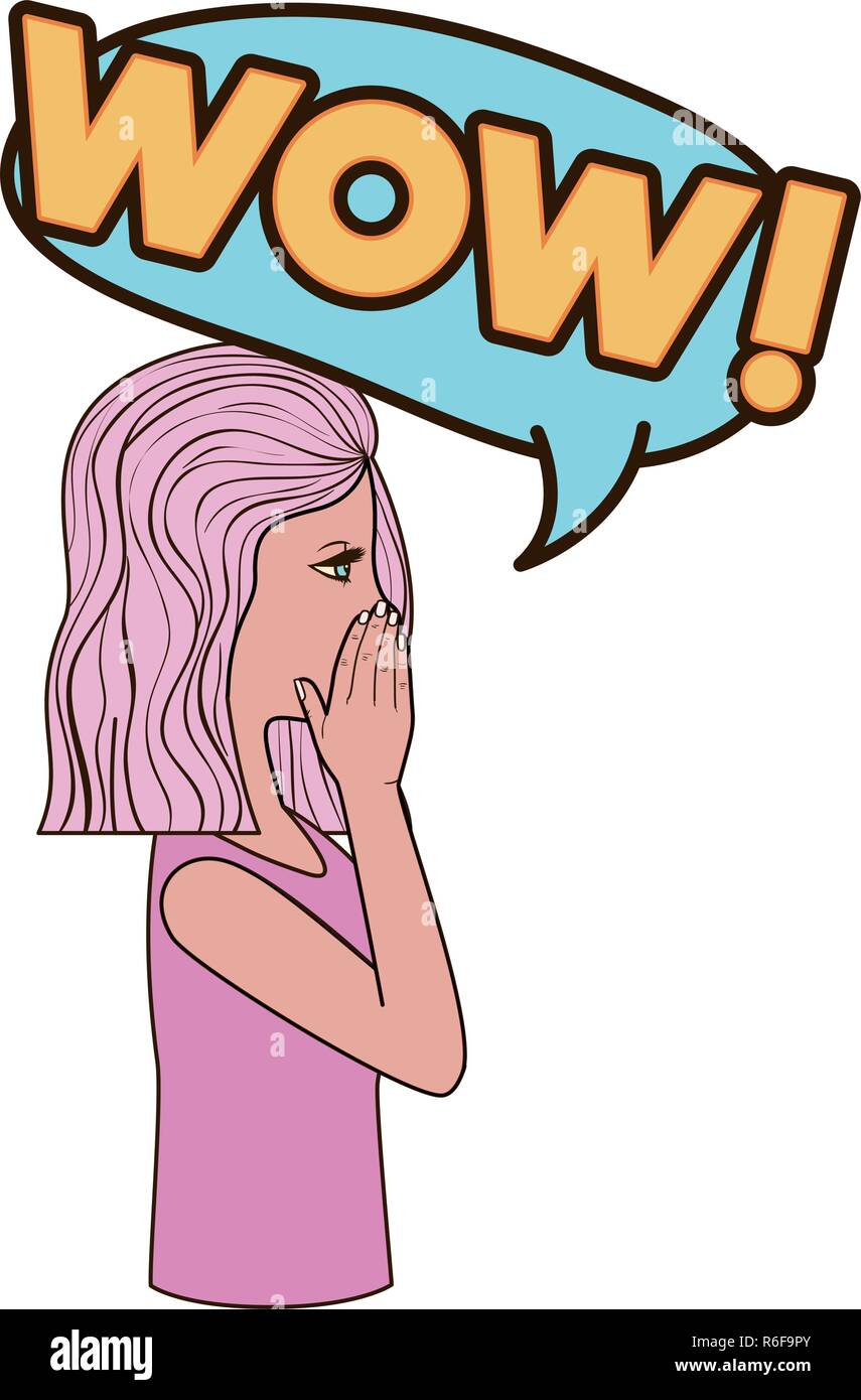 Woman style woman hair wow woman Stock Vector Images - Alamy