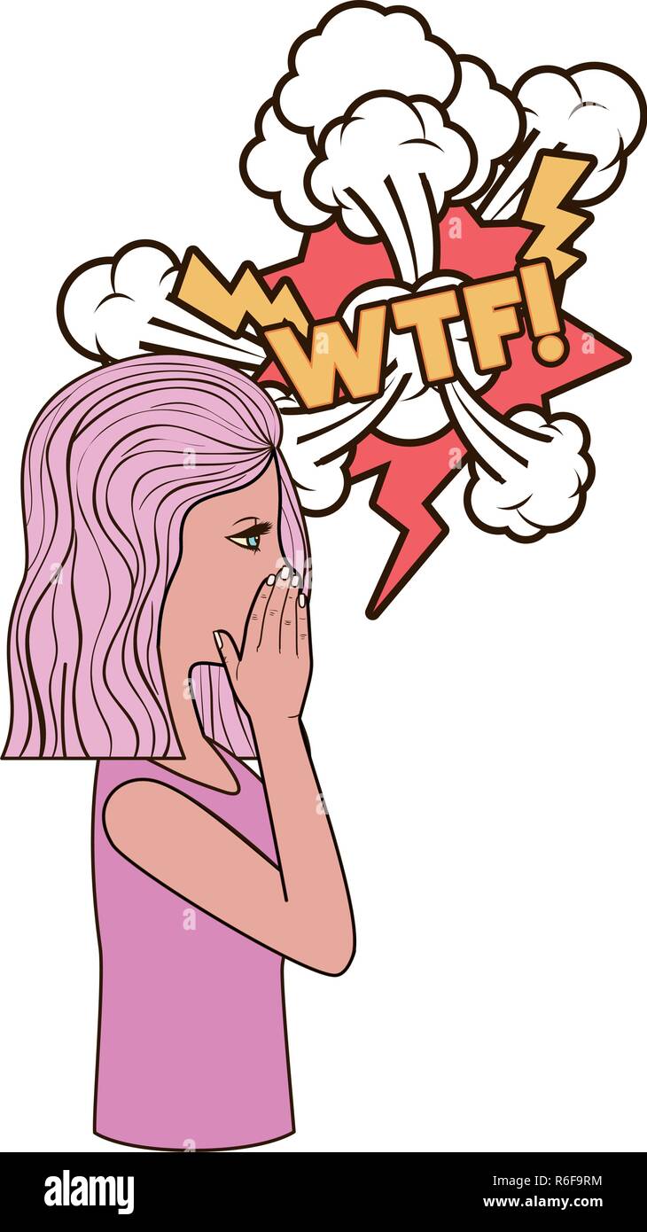 woman saying wtf avatar character Stock Vector Image & Art - Alamy