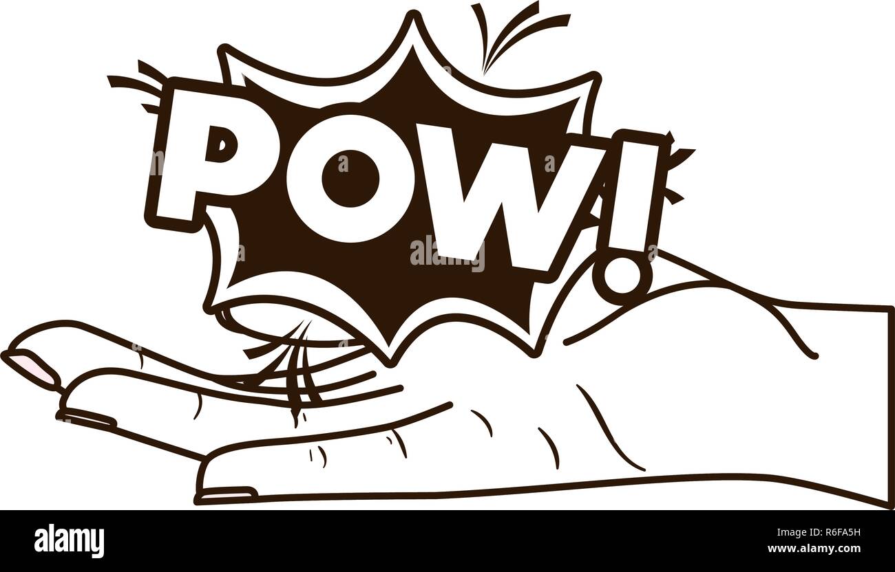 open hand receiving comic words in speech bubble Stock Vector Image ...