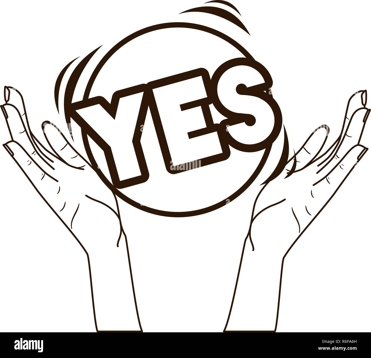 open hands receiving comic words in speech bubble Stock Vector Image ...
