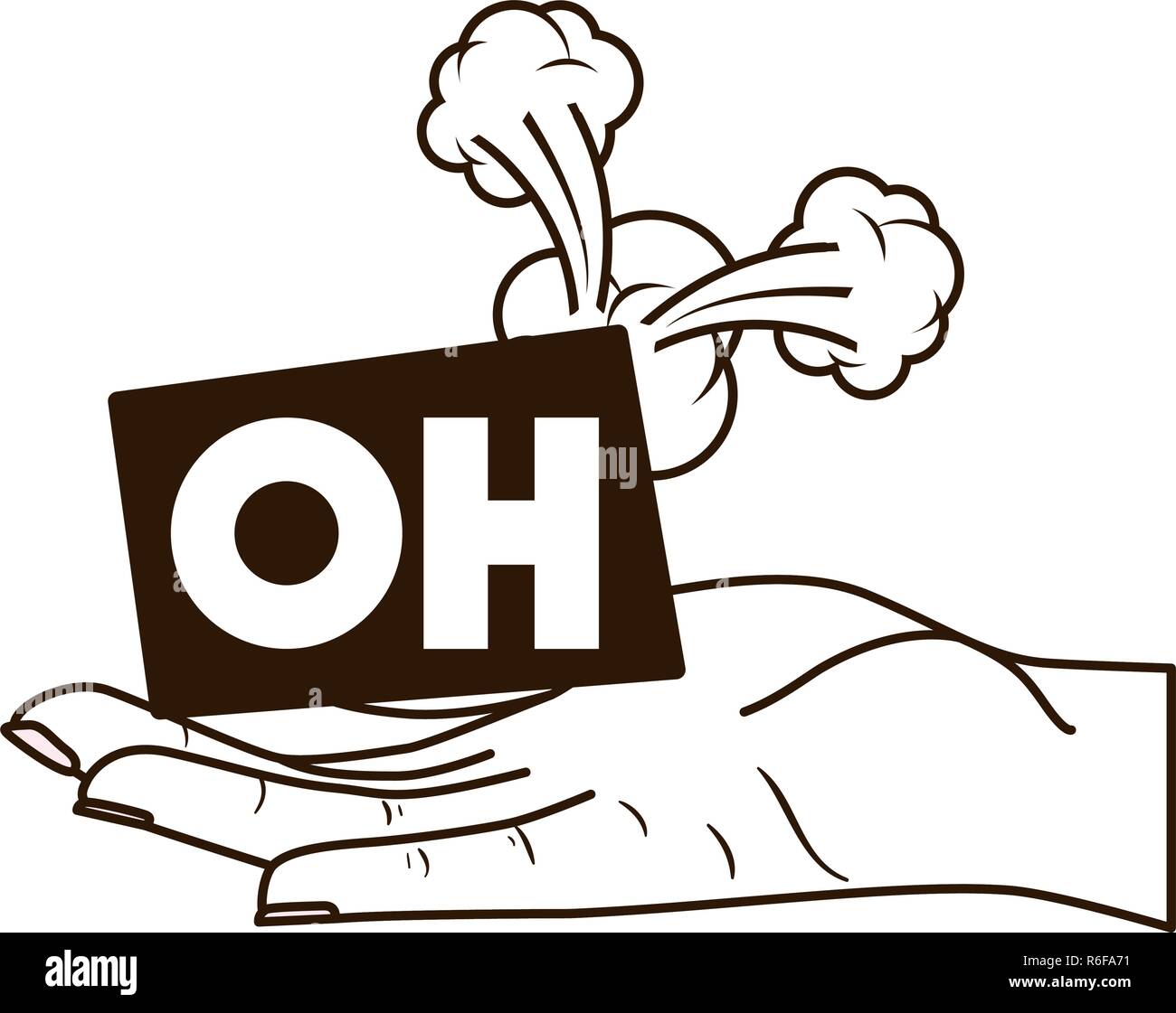 open hand receiving comic words in speech bubble Stock Vector Image ...