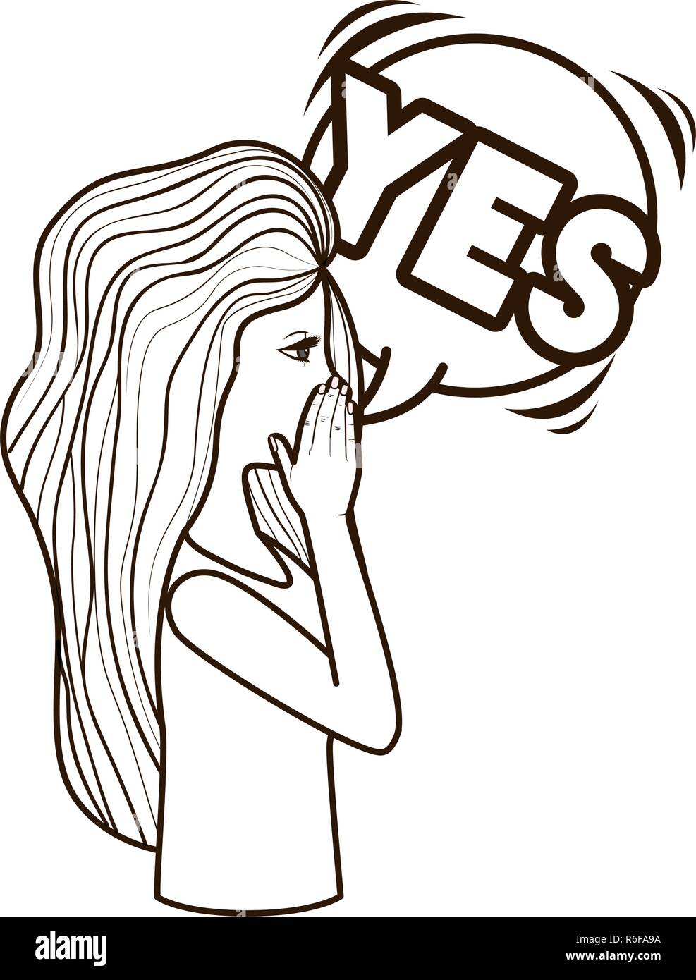 woman saying yes avatar character Stock Vector Image & Art - Alamy