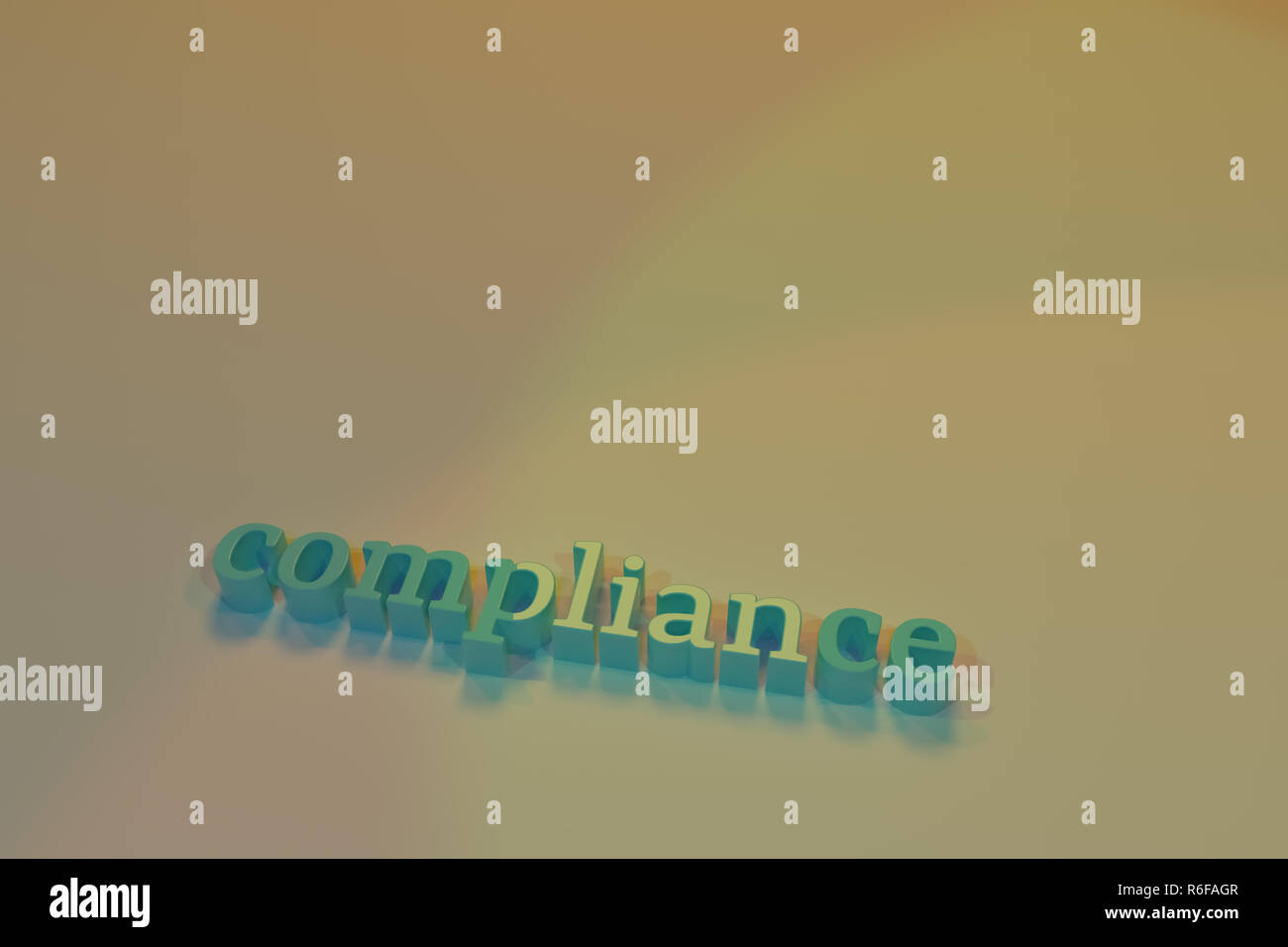 Compliance, 3D rendering. Keywords, CGI, typography. For web page ...
