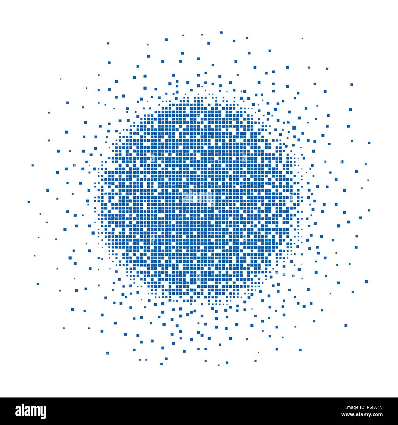 Halftone pixels square points in circle form Stock Vector Image & Art ...